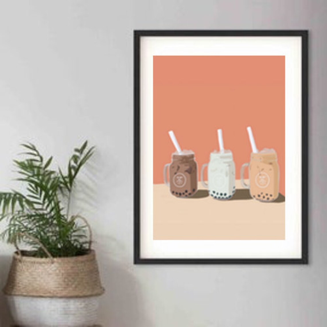 Pink Boba Bubble Tea Tapioca Pearls Mason Jar Drink Flavors - Etsy