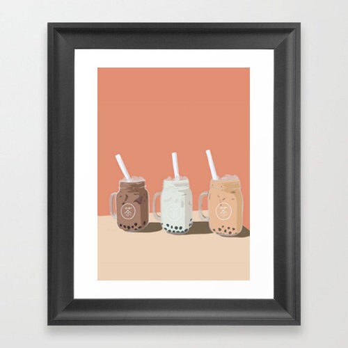 Pink Boba Bubble Tea Tapioca Pearls Mason Jar Drink Flavors - Etsy