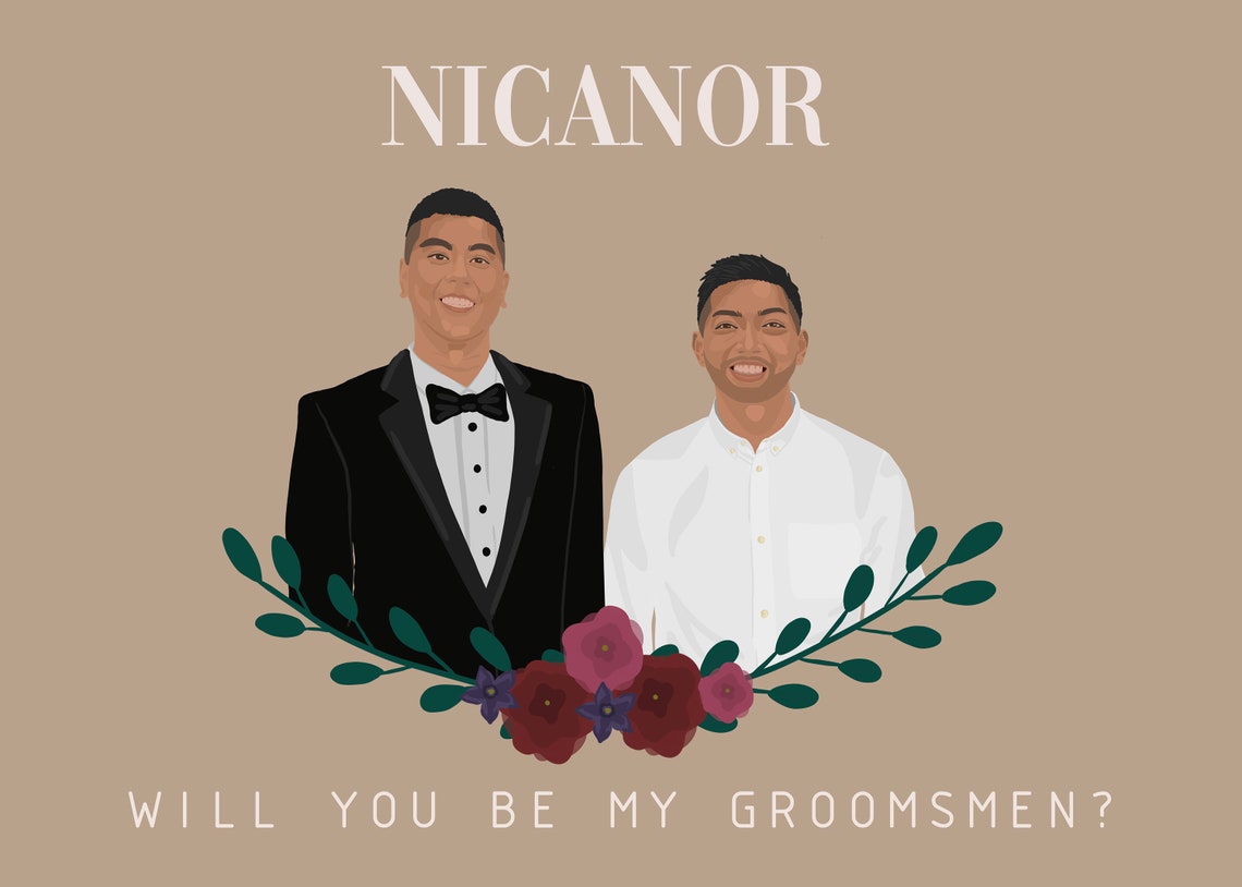 Groomsmen Proposal Personalized Custom Illustrations for - Etsy
