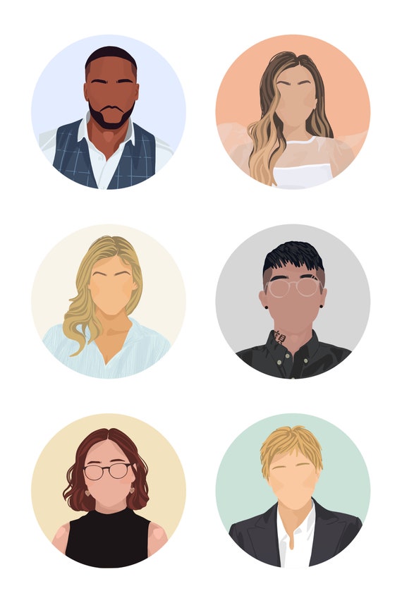 Digital Illustrated Portrait Personalized Cartoon Illustration Digital ...