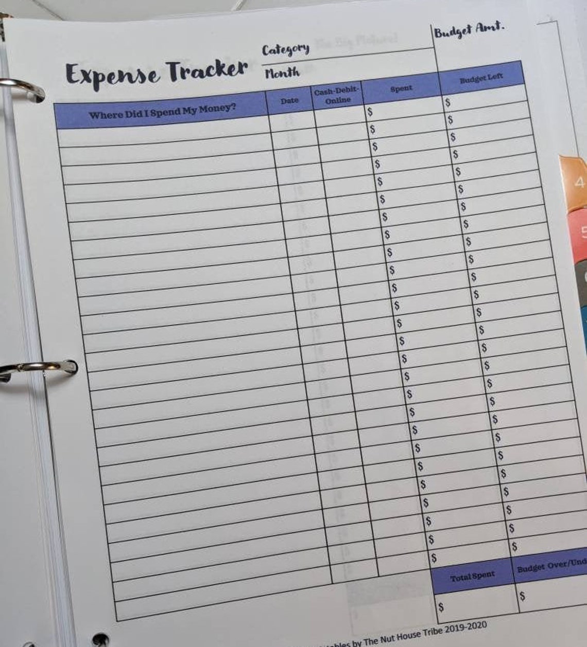 Expense Tracker Printable Budget Binder Budget Organizer Monthly Budget ...