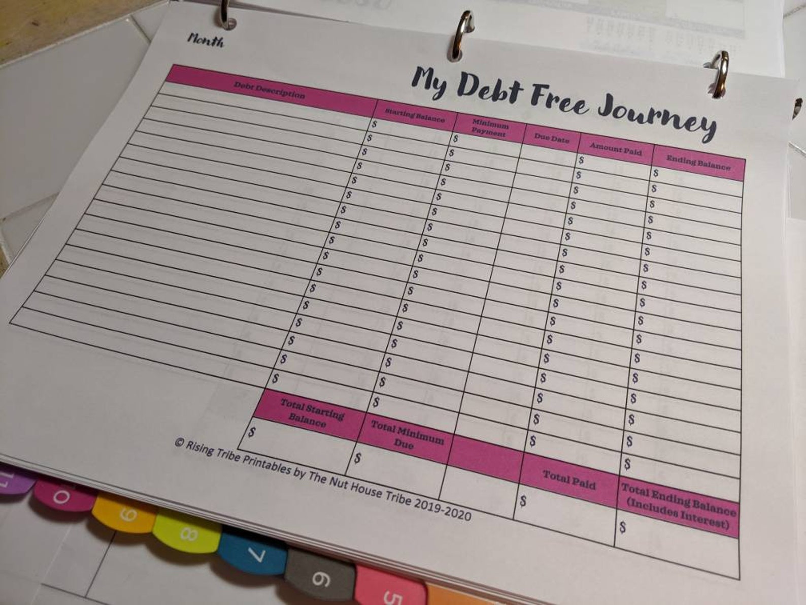 Debt Tracker Debt Free Journey Budget Binder Debt Free Budget Planner ...