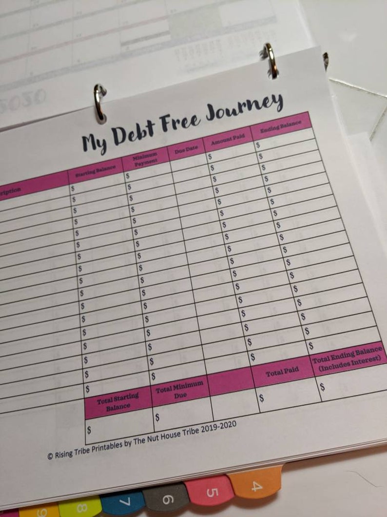 Debt Tracker Debt Free Journey Budget Binder Debt Free Budget Planner ...