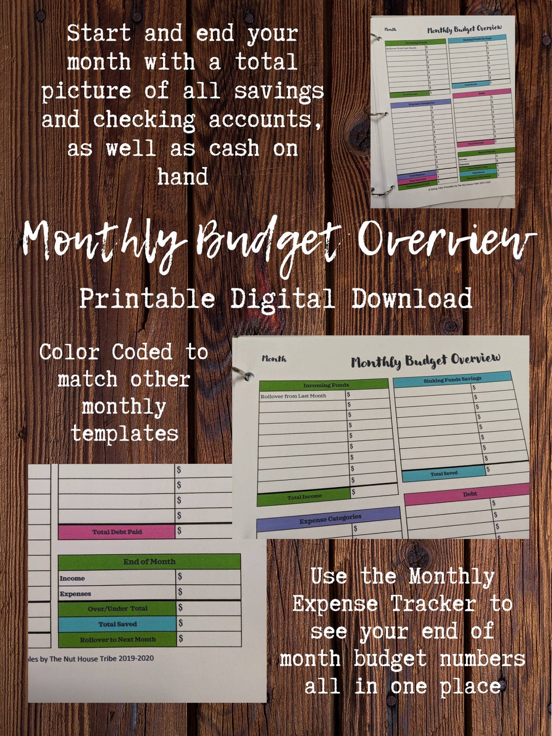 Monthly Budget Overview Printable Budget Binder Planner Financial ...