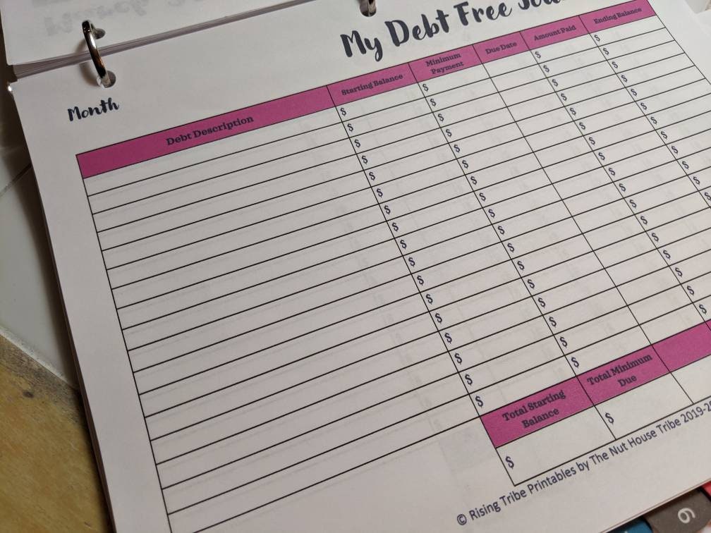 Debt Tracker Debt Free Journey Budget Binder Debt Free Budget Planner ...