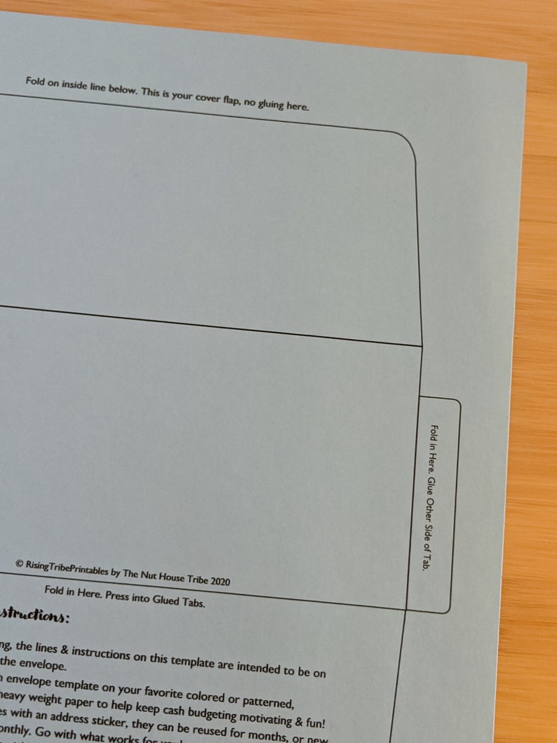 Cash Envelope Template Blank Envelope Printable Cash Envelope System ...