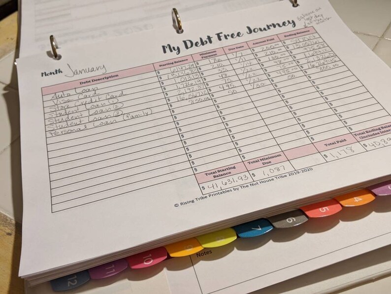 Debt Tracker Debt Free Journey Budget Binder Debt Free Budget Planner ...
