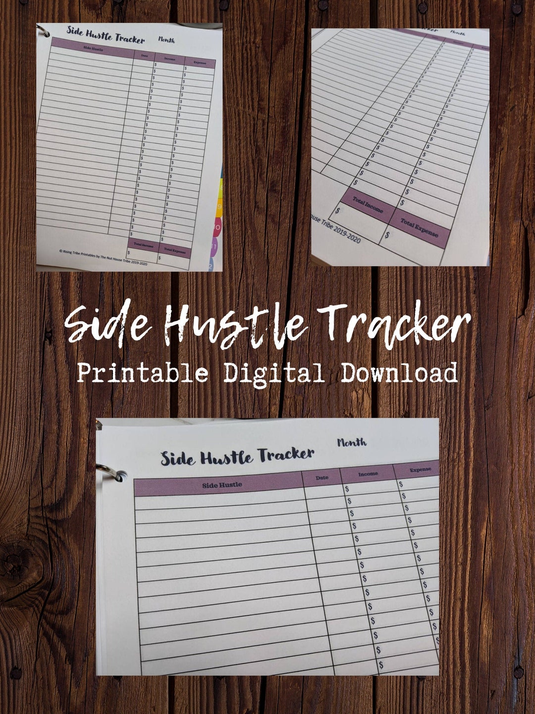 Side Hustle Tracker Printable Template Budget Binder Side Income Budget ...