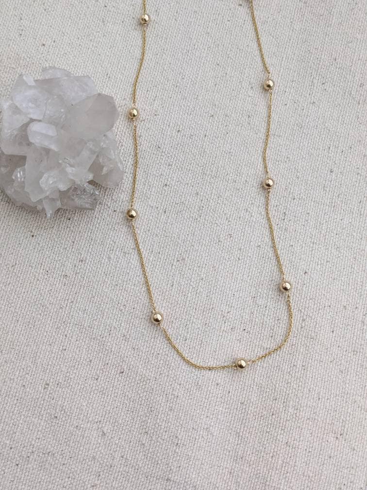 14k Gold Filled Ball Chain Necklace | Etsy