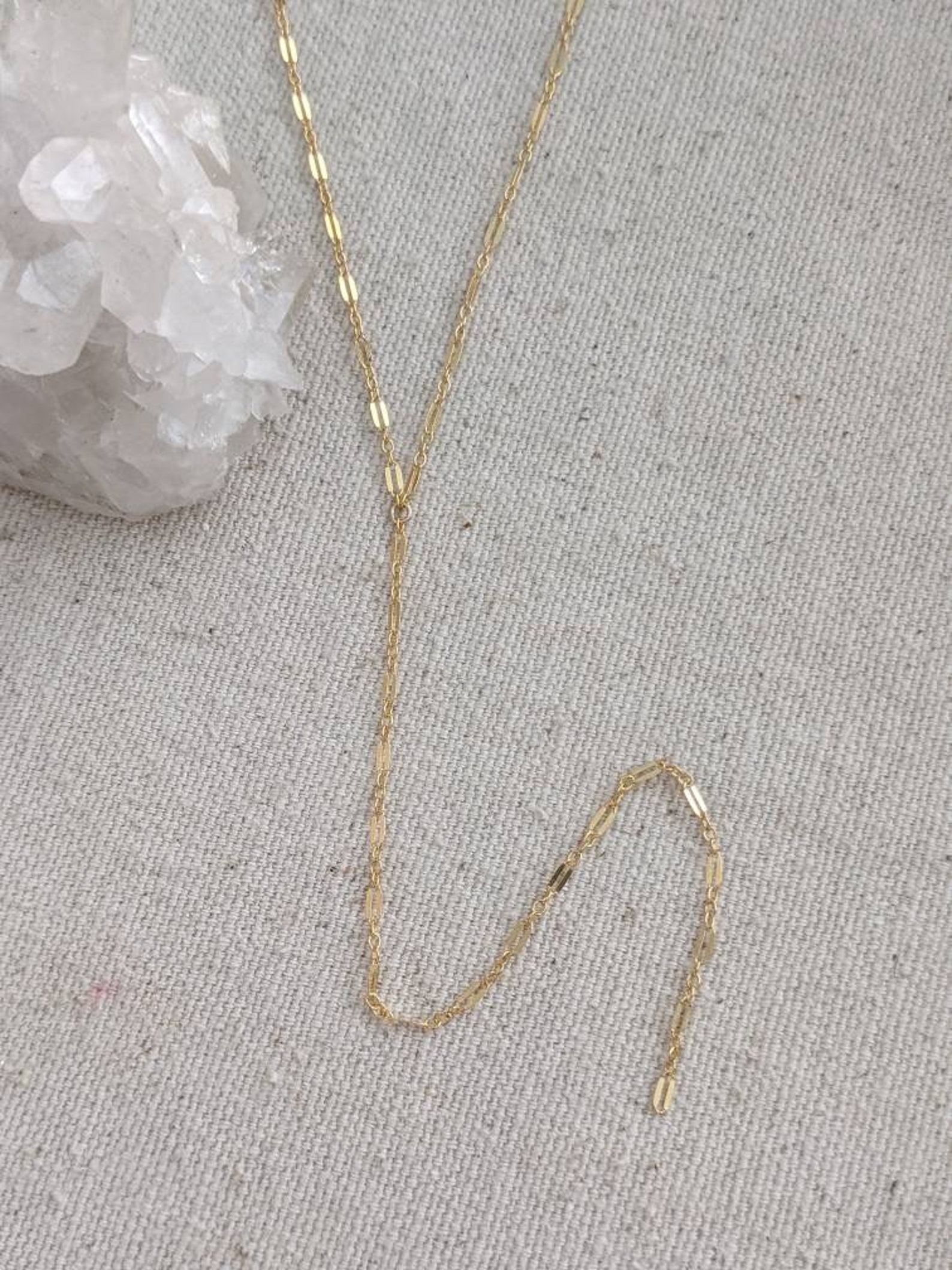 14k Gold Filled Y Necklace - Etsy