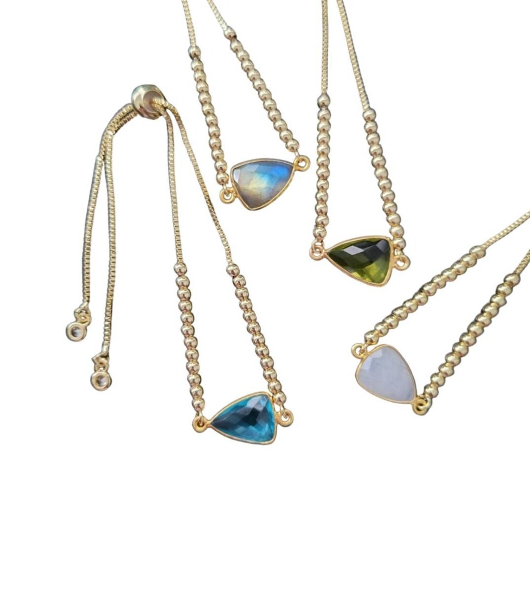 Gem Slider Bracelets // Adjustable - Etsy