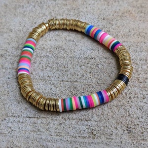 Multi Clay Disc Bracelet // 6mm - Etsy
