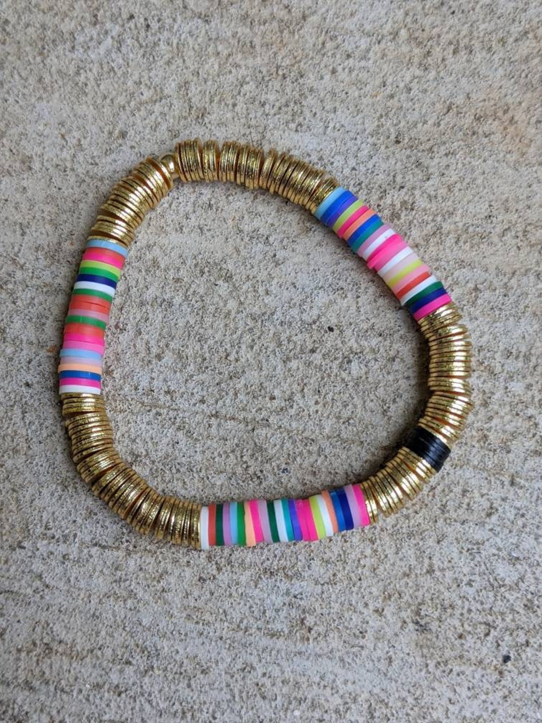 Multi Clay Disc Bracelet // 6mm - Etsy