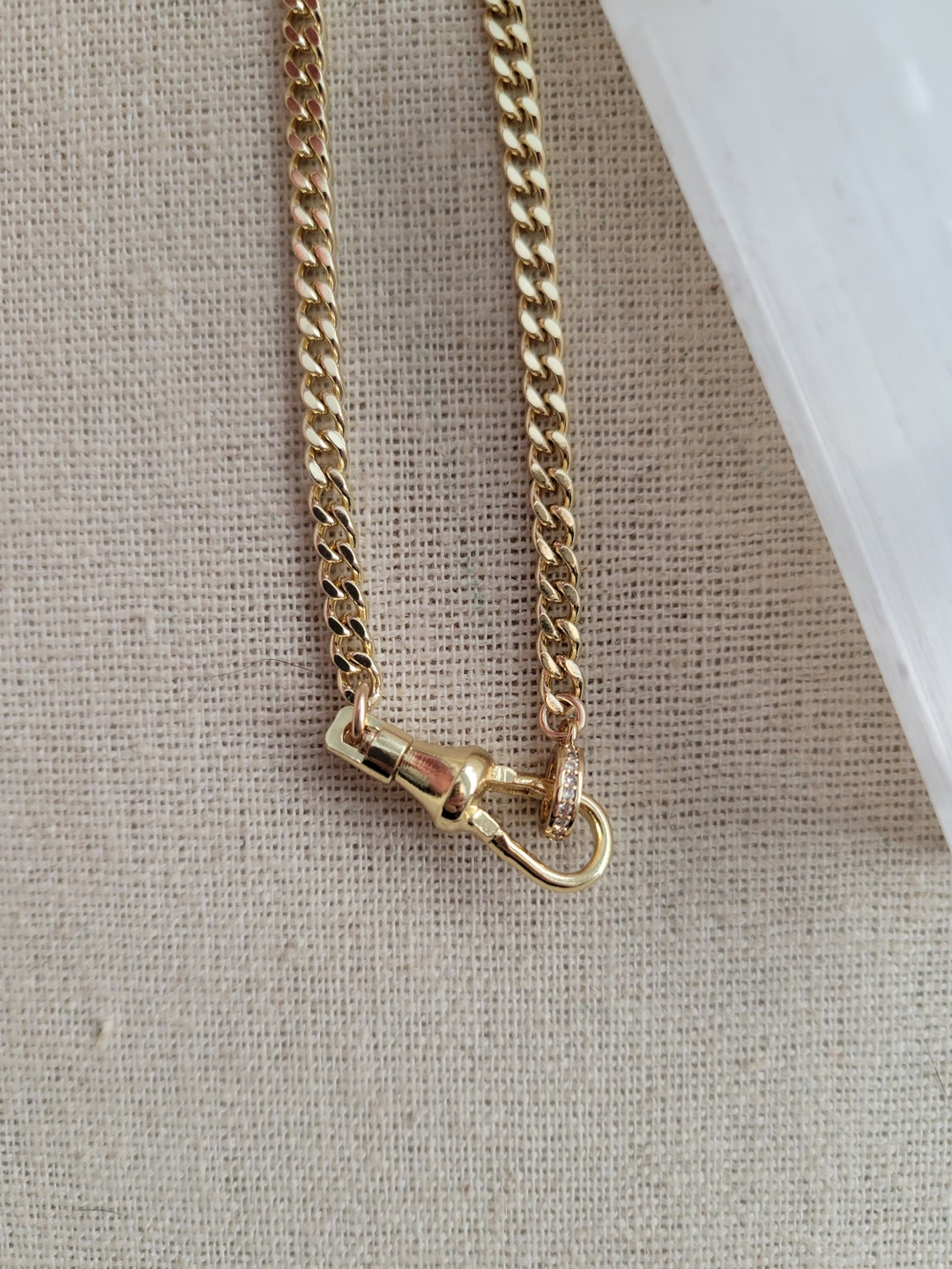 Swivel Lock Necklace // Curb Chain // Charms - Etsy