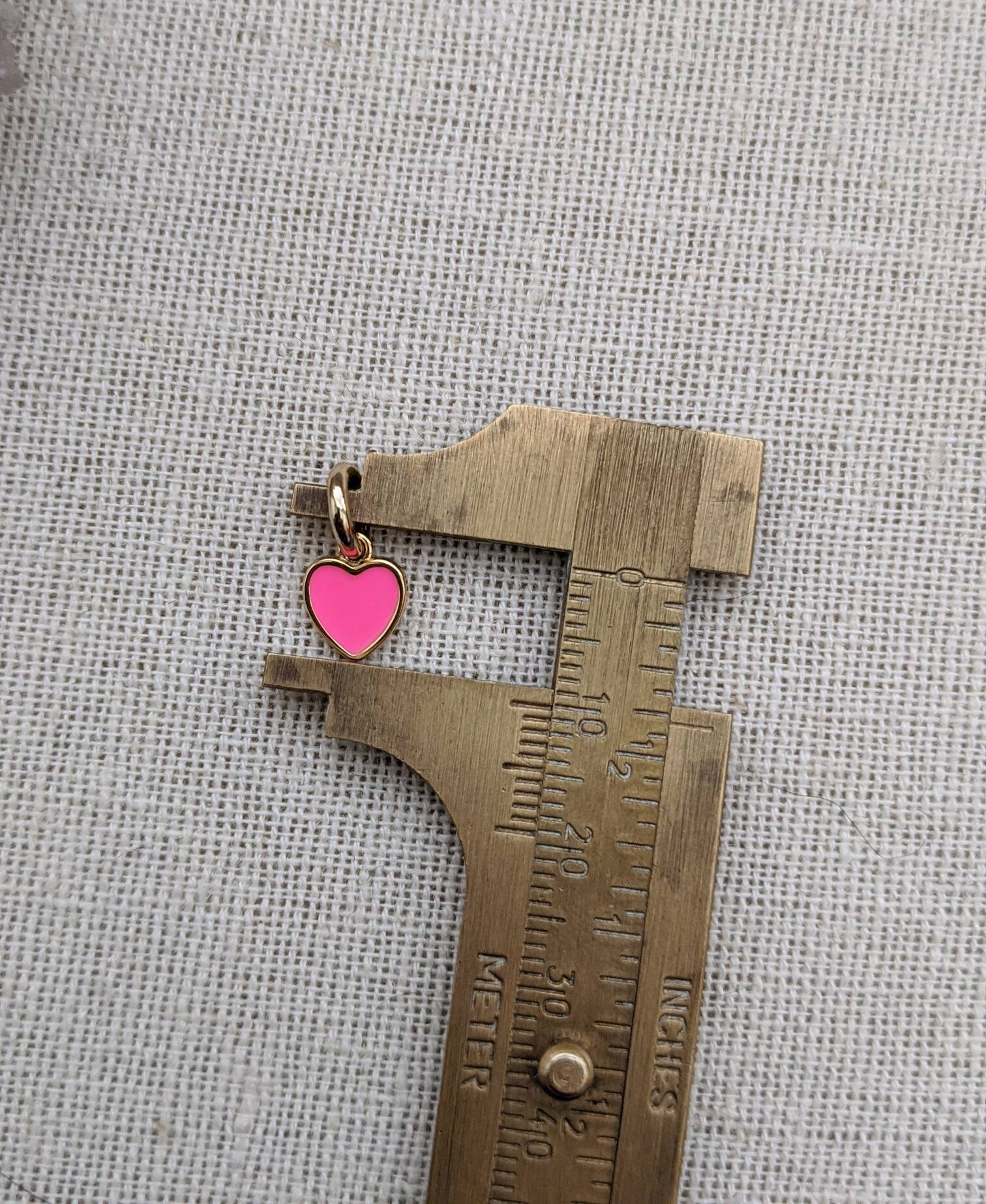 Mini Pink Heart Charm // Carabiner // Necklaces - Etsy