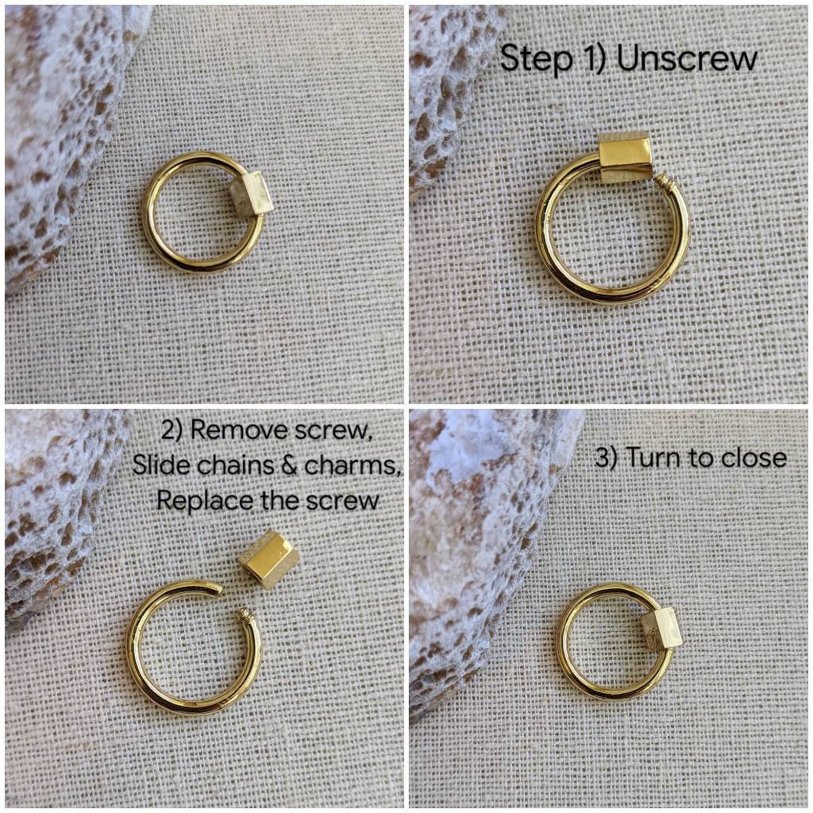 Circle Carabiner Necklace // Screw - Etsy