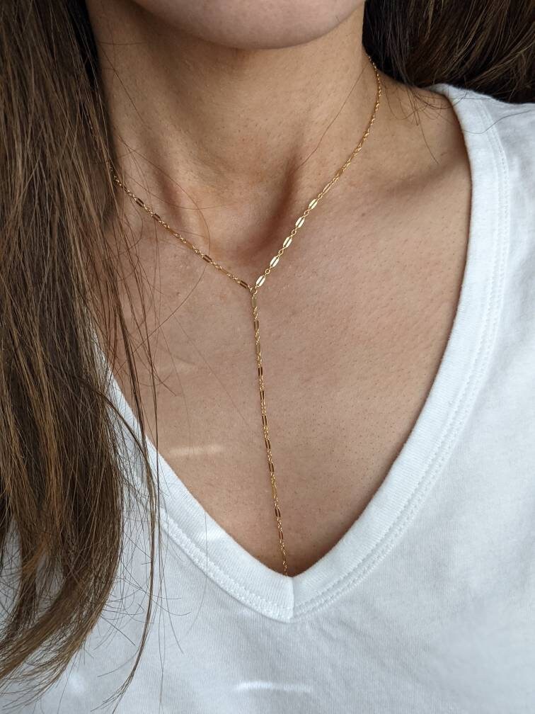 14k Gold Filled Y Necklace - Etsy