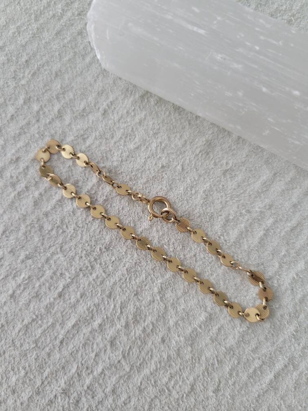 Disc Chain Bracelet // 14k Gold Filled // Stamped 14KGF // 4mm - Etsy
