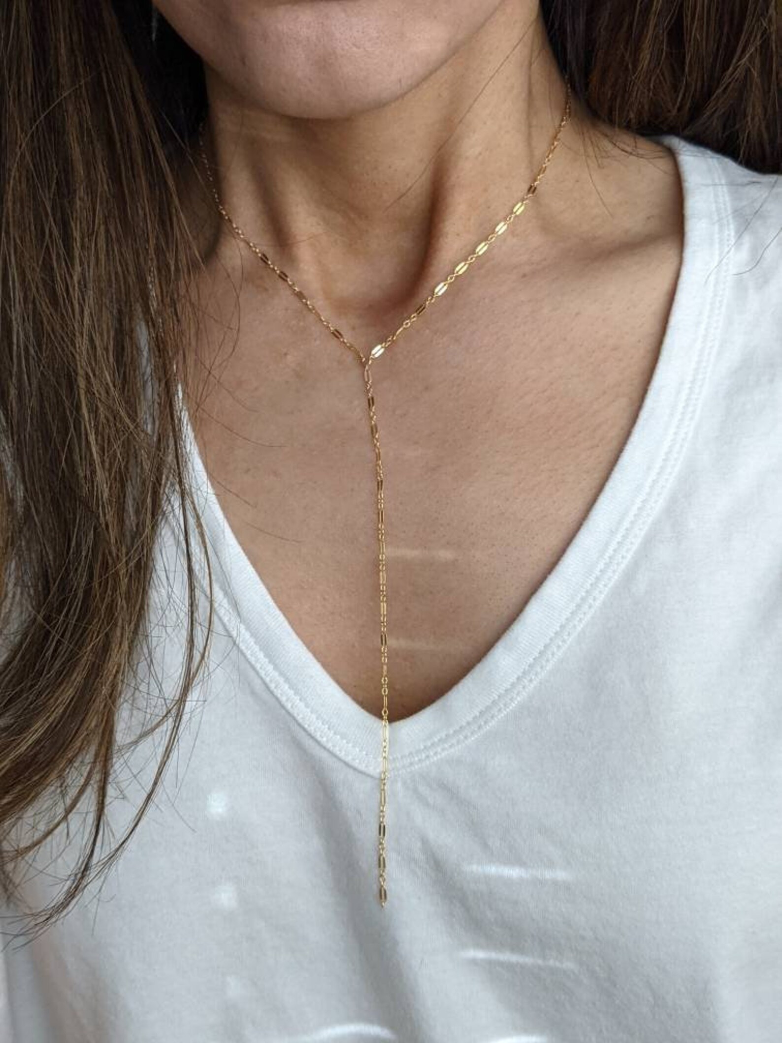 14k Gold Filled Y Necklace - Etsy