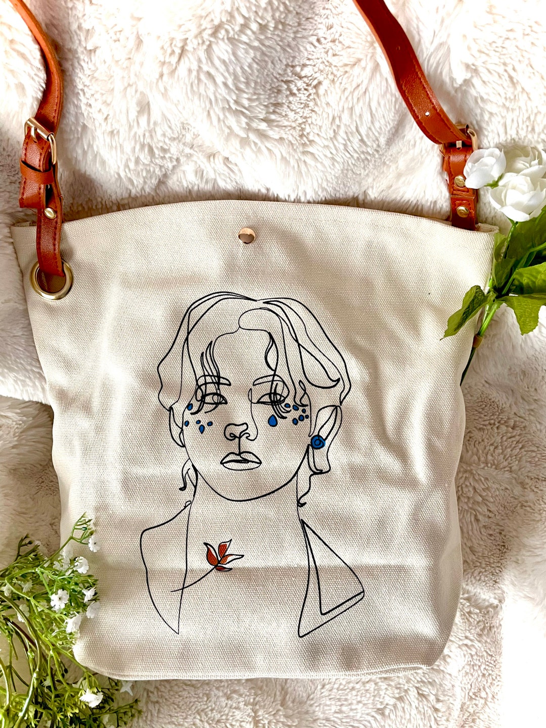 BTS Taehyung V Crossbody Tote Bag Gift for Her Christmas Present ...