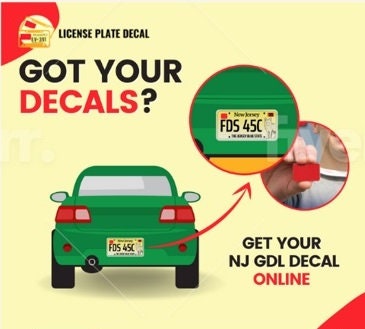NJ GDL Plate Decal 6-pack (3-pairs) - Required by Law for New Drivers ...
