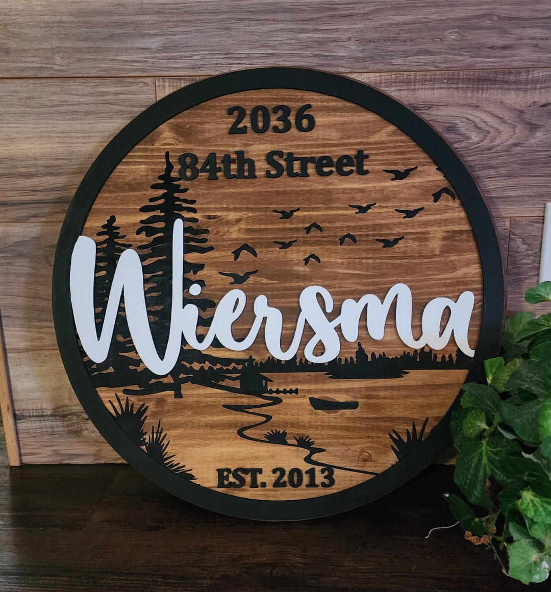 Lake House Address Sign, Home Address Plaque, Bed and Breakfast Address ...