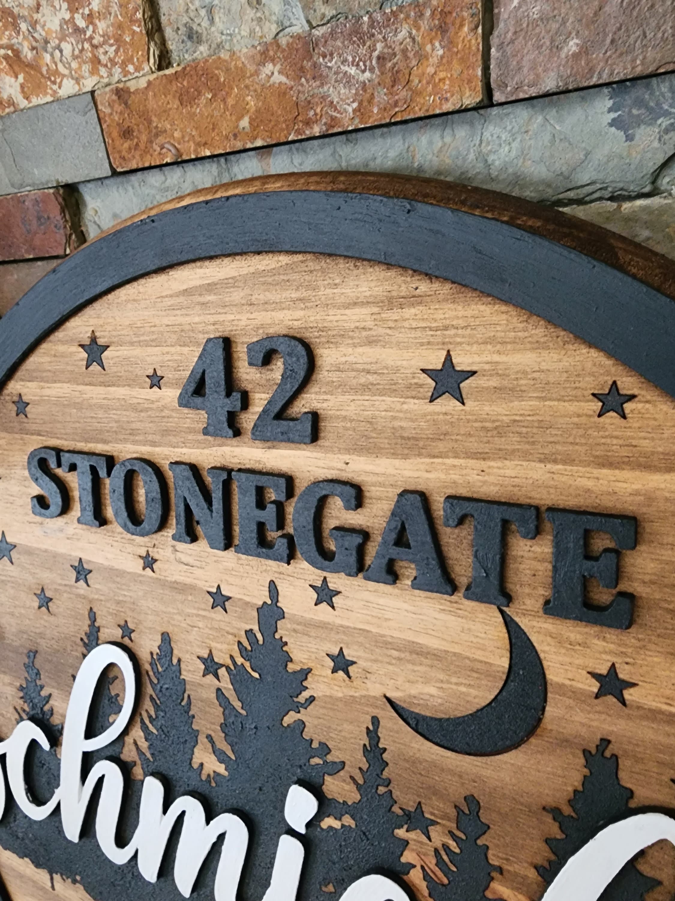 Personalized Wood Address Sign: 3D Cabin & Campsite Decor - Etsy