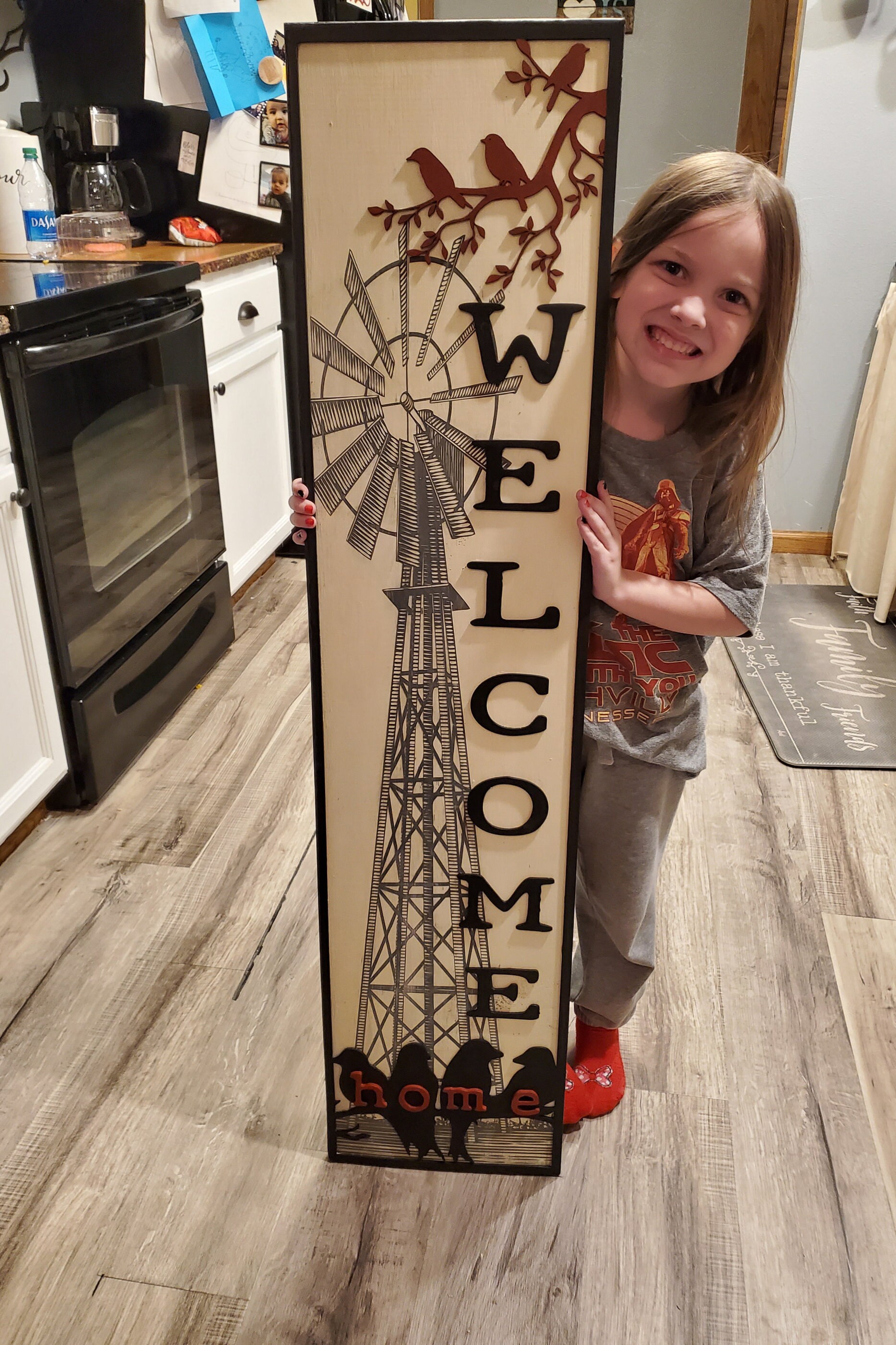 Windmill Welcome Sign: Engraved Farmhouse Porch Decor - Etsy