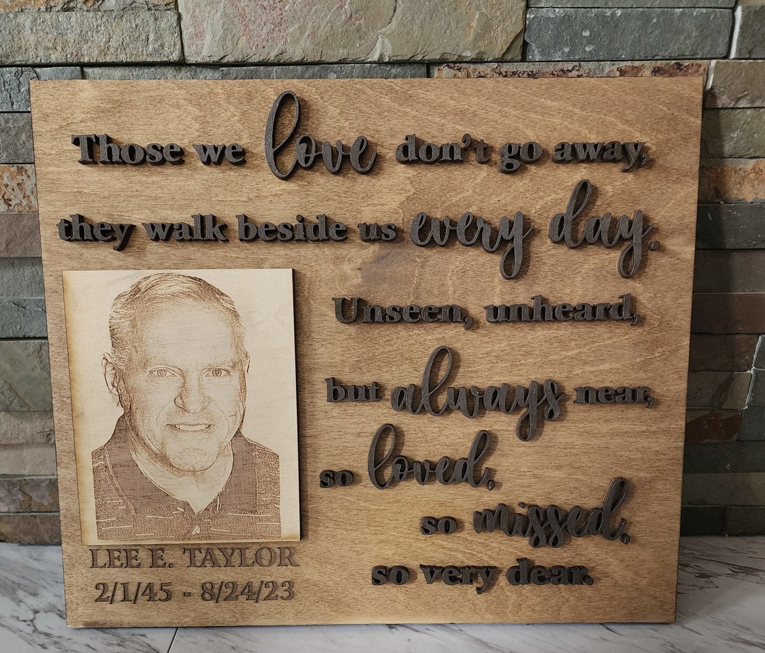 Engraved Memorial Photo Plaque: Laser Cut Remembrance Sign (16x14") - Etsy