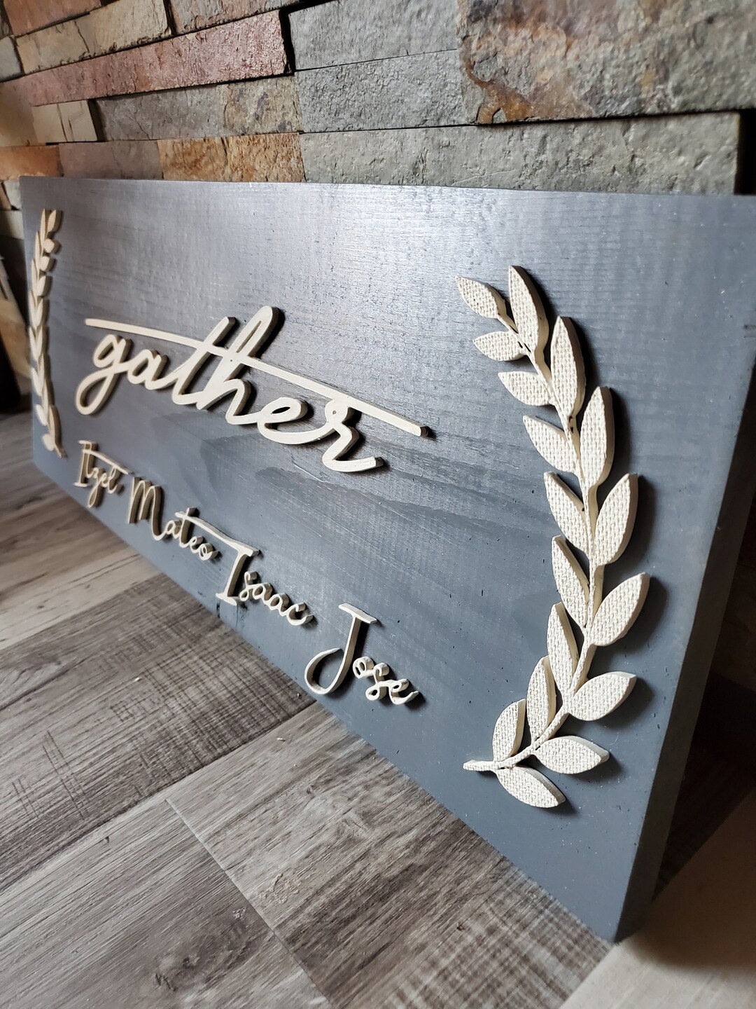 Country Blue Gather Wall Decor, Blue and White Gather Sign, Blue Fall ...