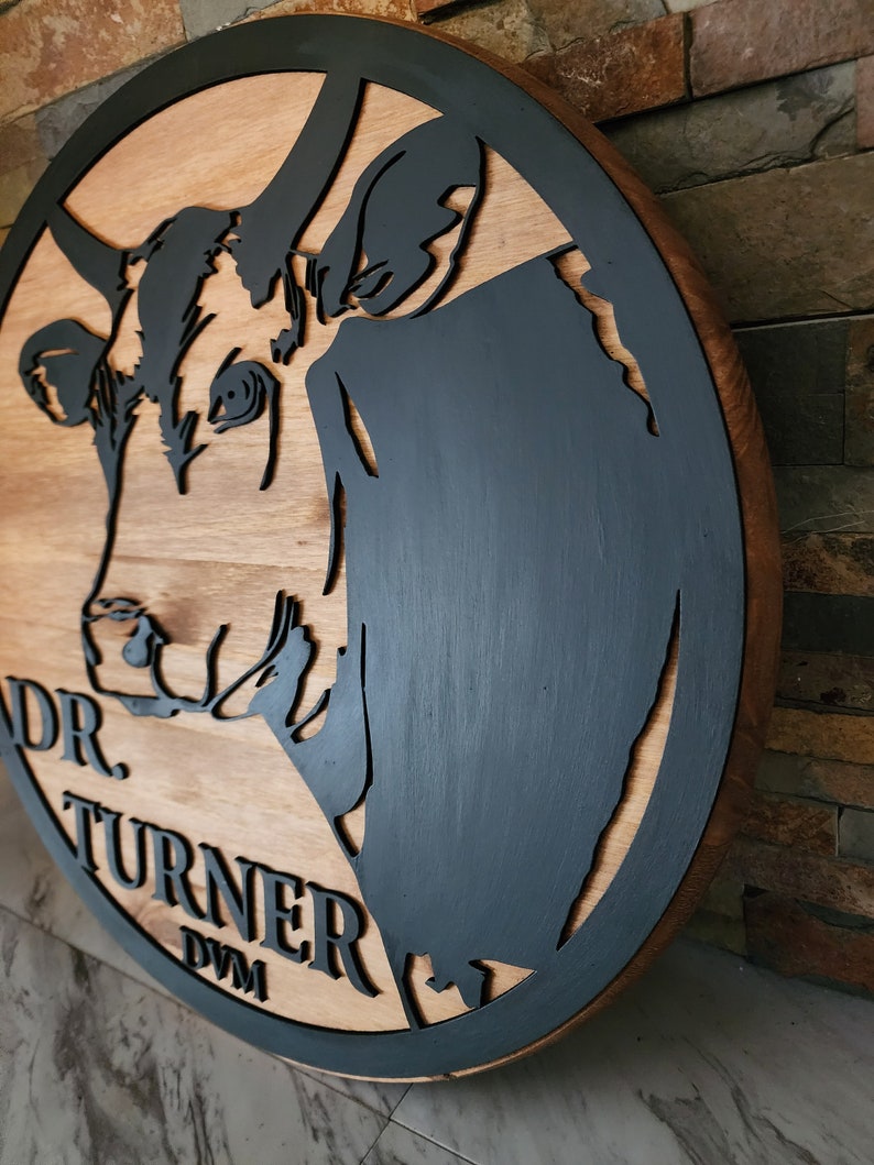 Personalized Livestock Veterinarian Wood Sign: DVM Office Decor - Etsy