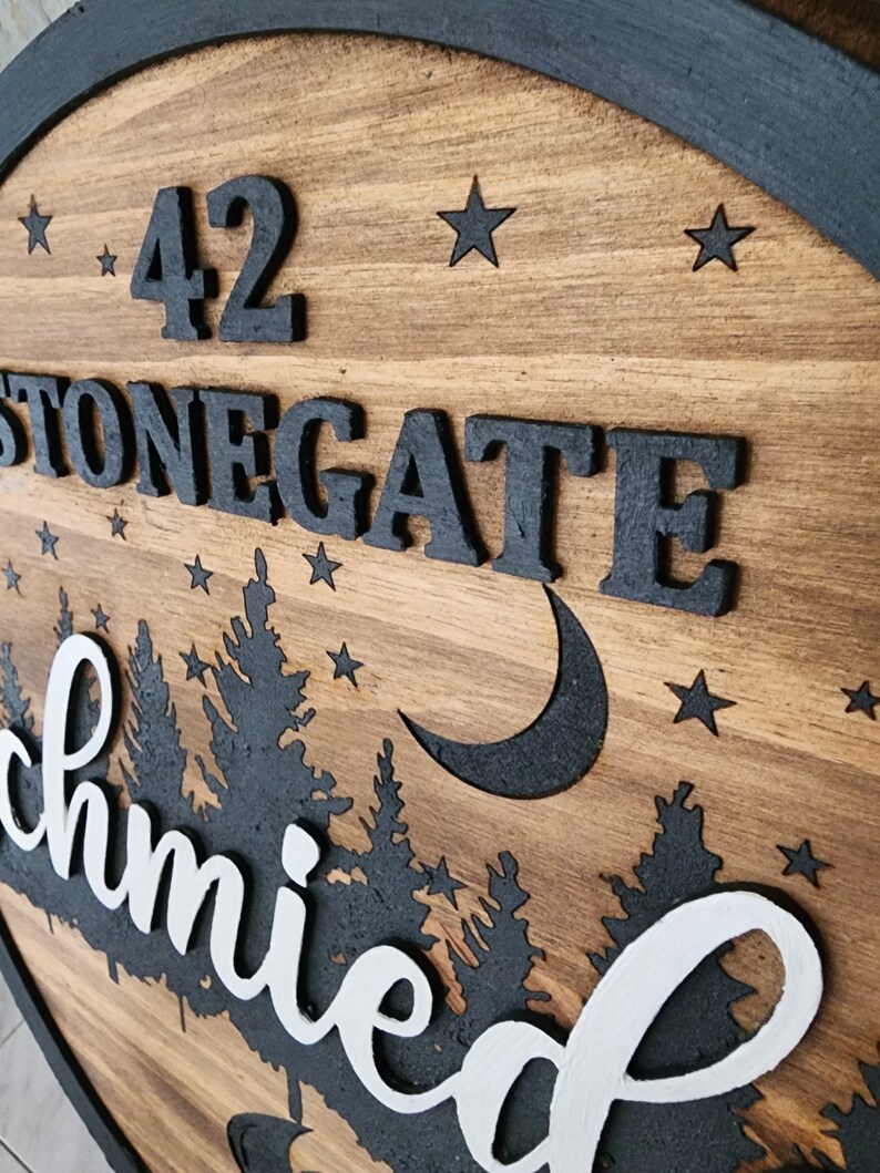 Personalized Wood Address Sign: 3D Cabin & Campsite Decor - Etsy