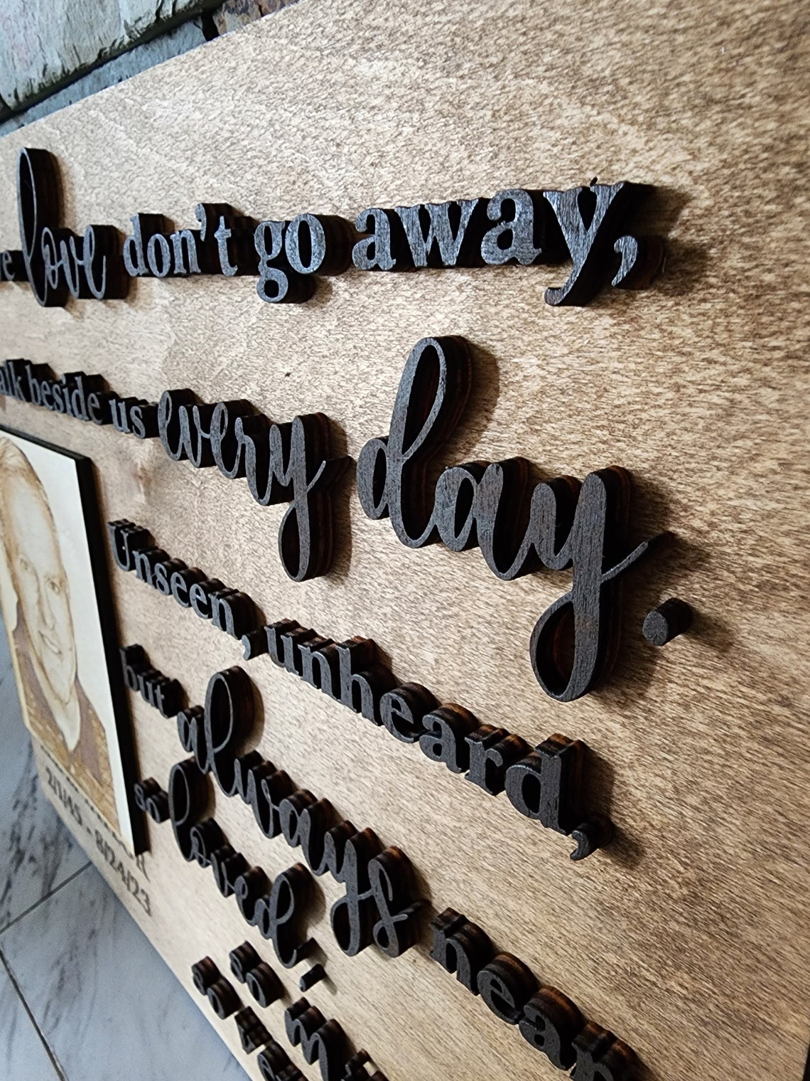 Engraved Memorial Photo Plaque: Laser Cut Remembrance Sign (16x14") - Etsy