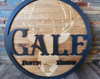 Last Name Buck Sign - Etsy