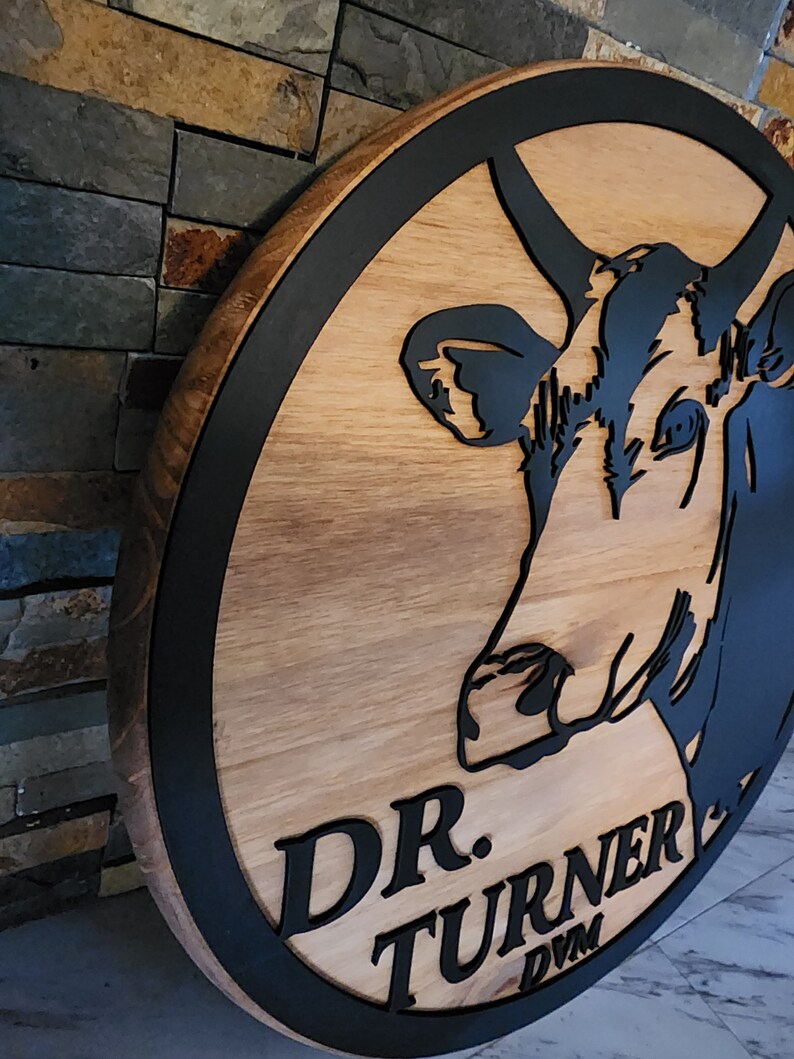 Personalized Livestock Veterinarian Wood Sign: DVM Office Decor - Etsy