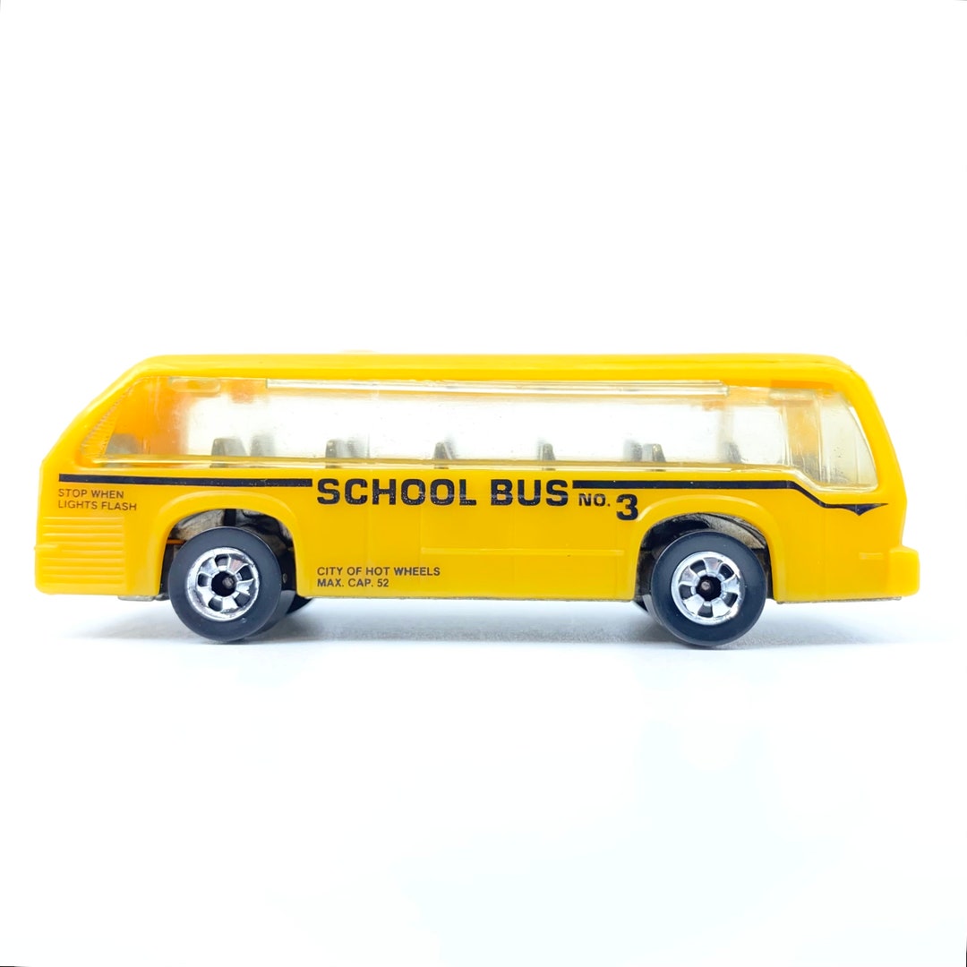 Vintage 1981 Hot Wheels Team School Bus No. 3 Yellow #3256 - Malaysia ...
