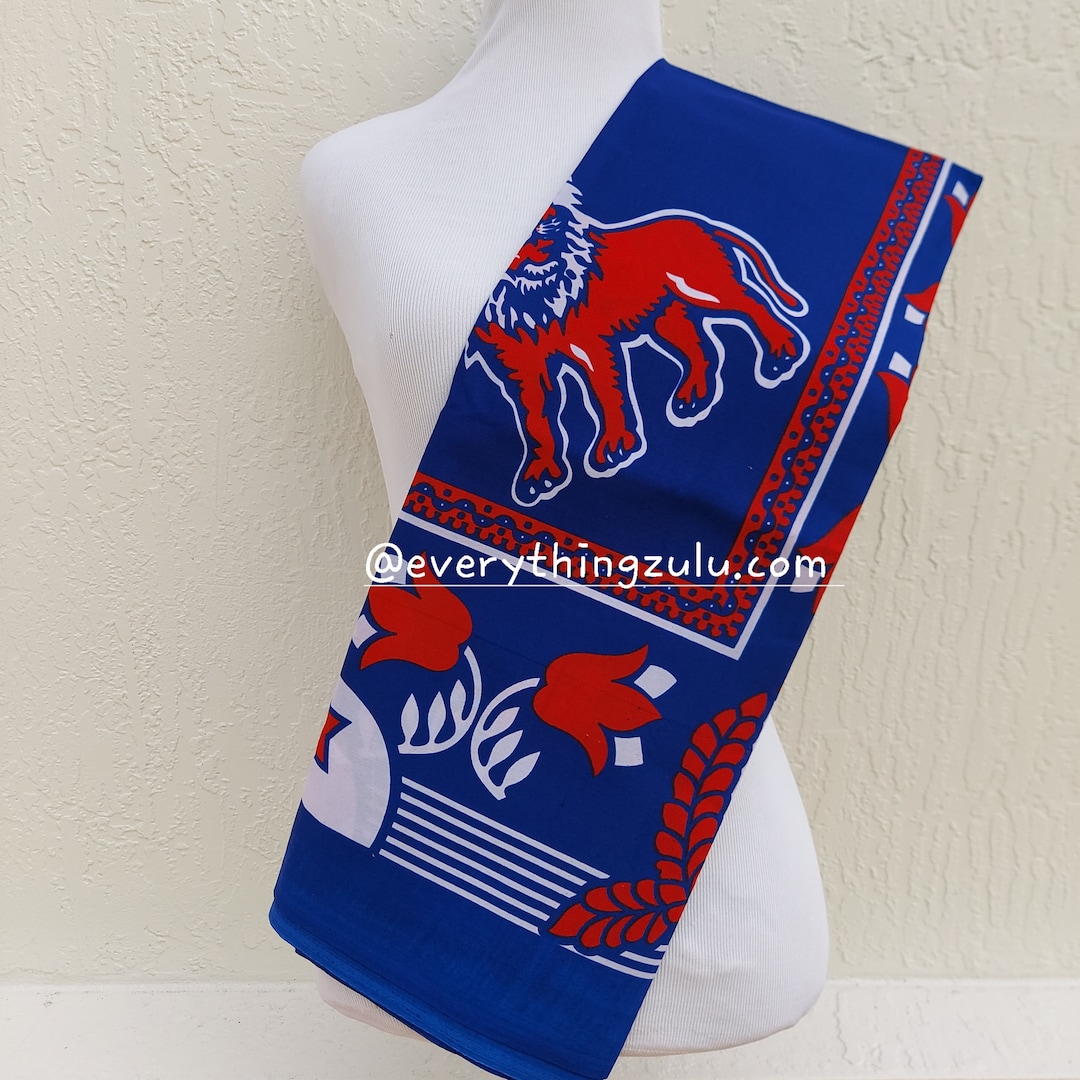 Blue Lion. Idlozi Fabric. African Spirituality Fabric. Ibhayi Lamadlozi ...