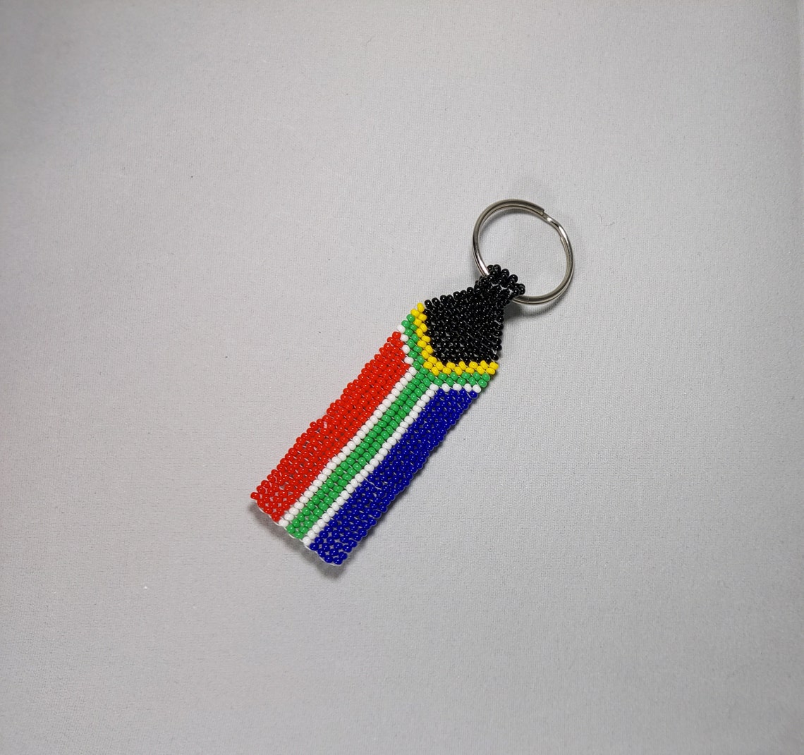 Beaded Flag Key Ring. Beaded Flag Key Holder. Beadwork Flag | Etsy