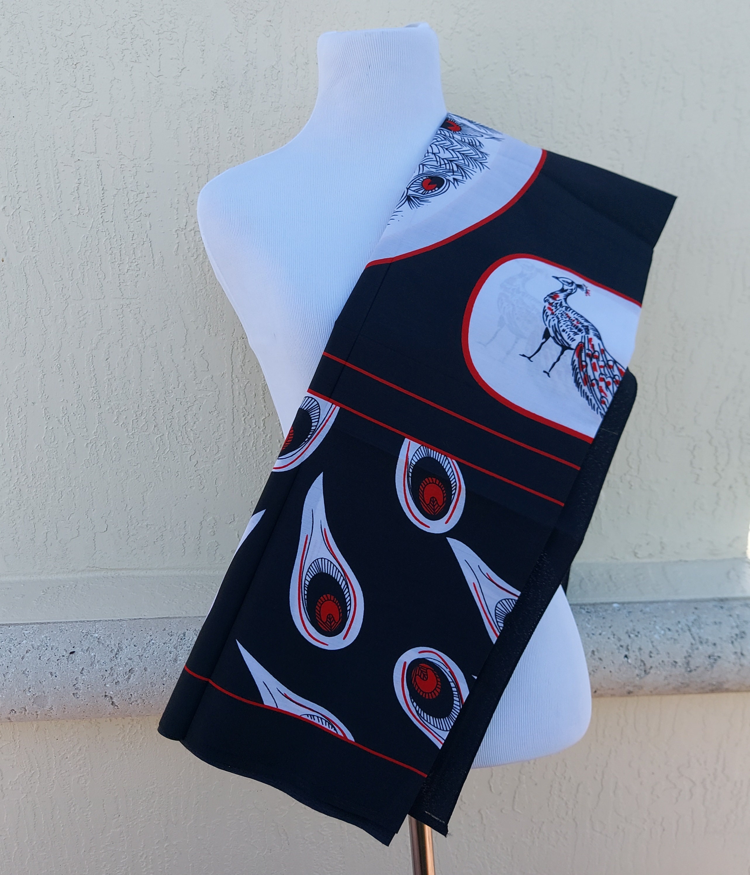 Black Peacock Fabric. Idlozi Fabric. African Spirituality Fabric ...