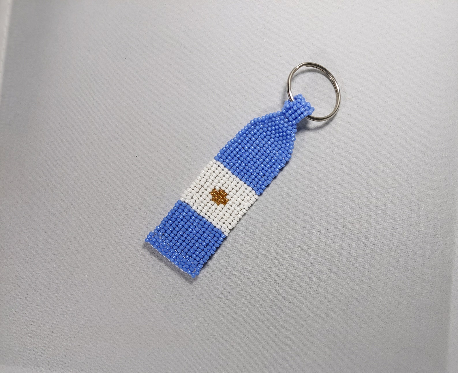 Beaded Flag Key Ring. Beaded Flag Key Holder. Beadwork Flag | Etsy