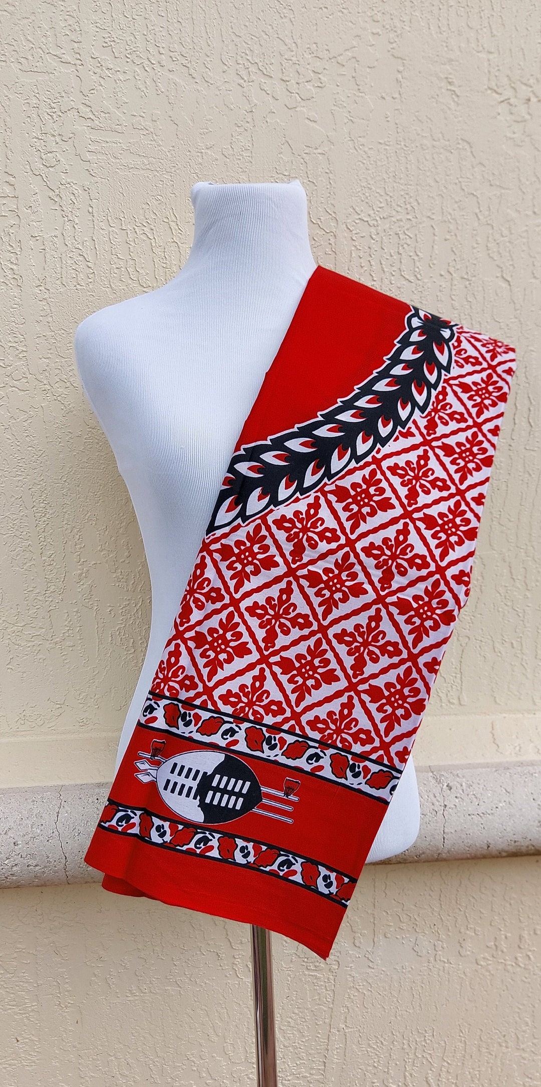 Red Njeti Fabric. African Spirituality Fabric. Ibhayi Lamadlozi. Ndaue ...