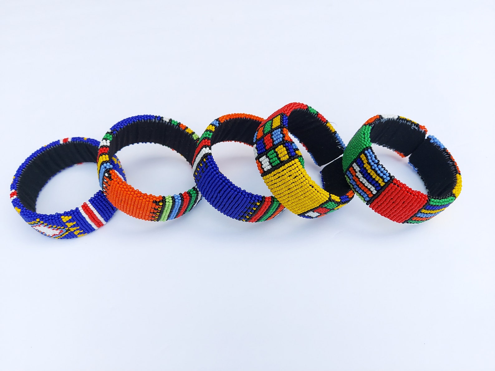 South African Beaded Zulu Bangle. Tribal Zulu women Jewelry. | Etsy