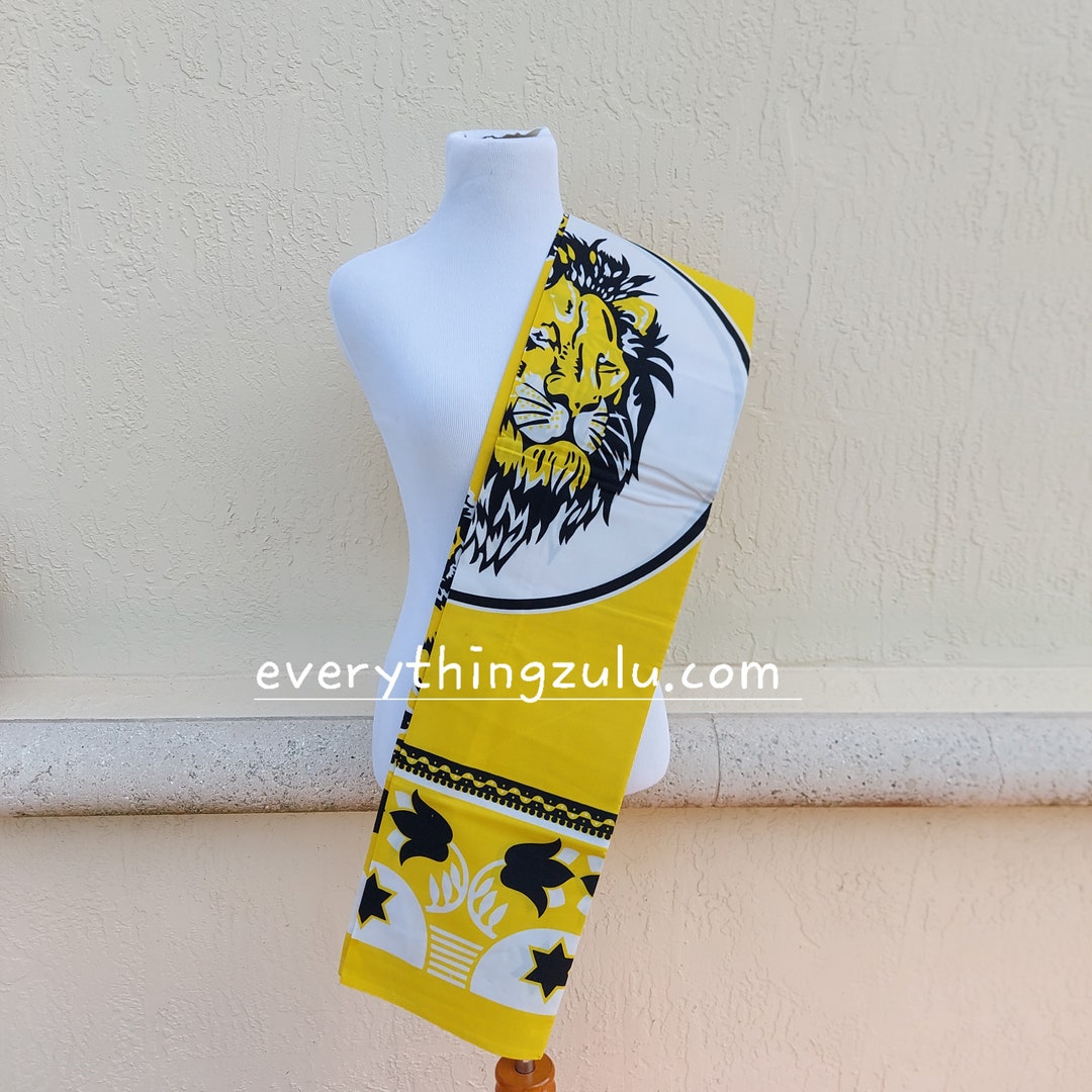 Yellow Lion. Idlozi Fabric. African Spirituality Fabric. Ibhayi ...
