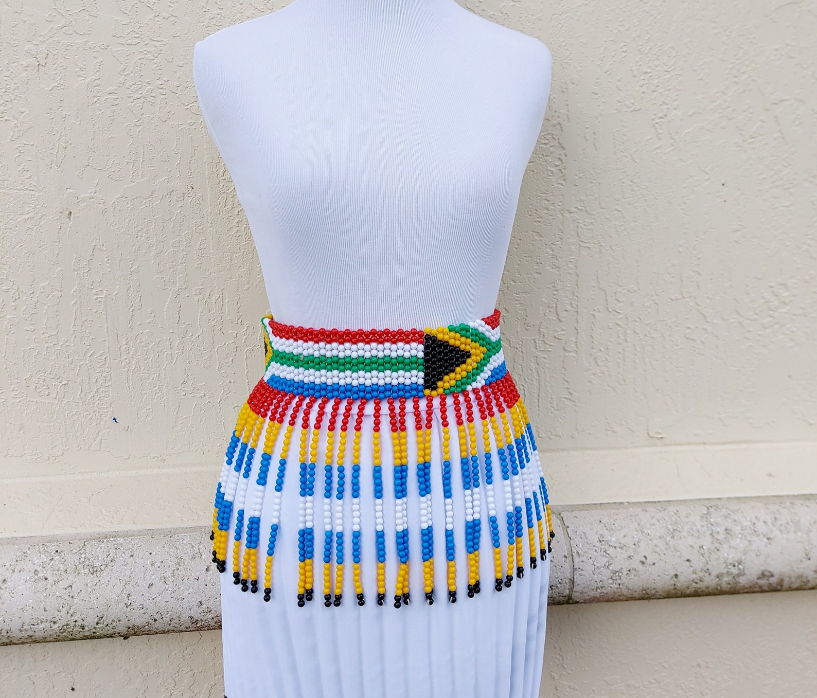 Beaded Zulu Belt. South African Flag Beaded Belt - Etsy