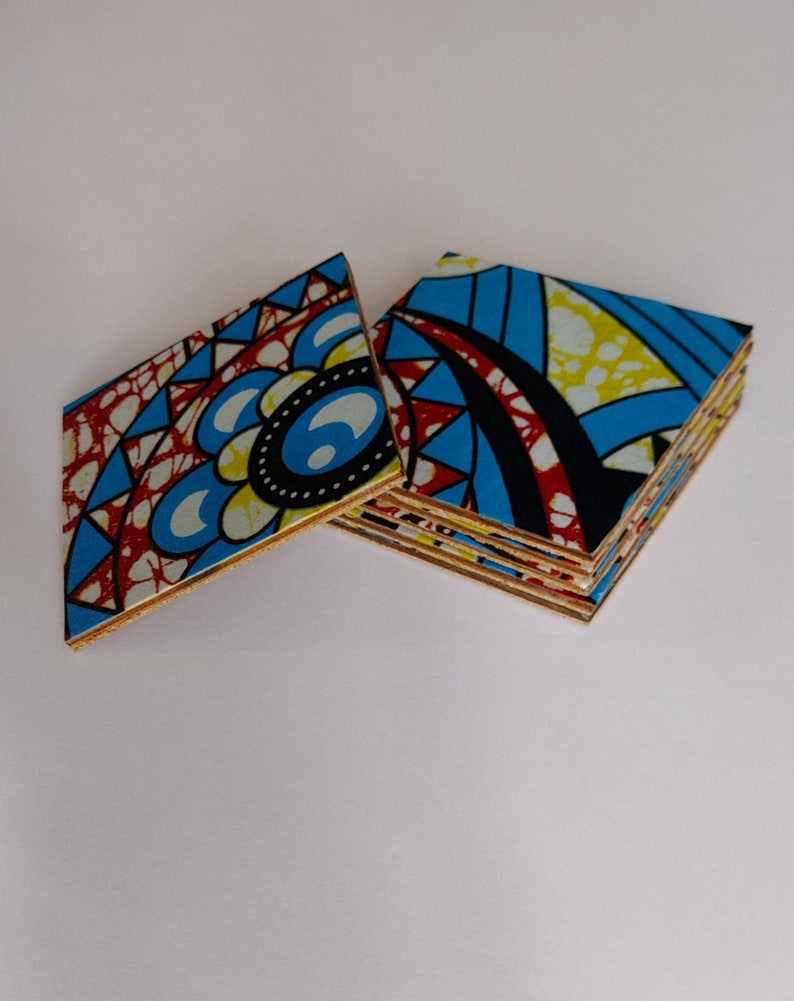 6 African Print Coasters. Ankara Coasters. Afrocentric Coasters. Round ...