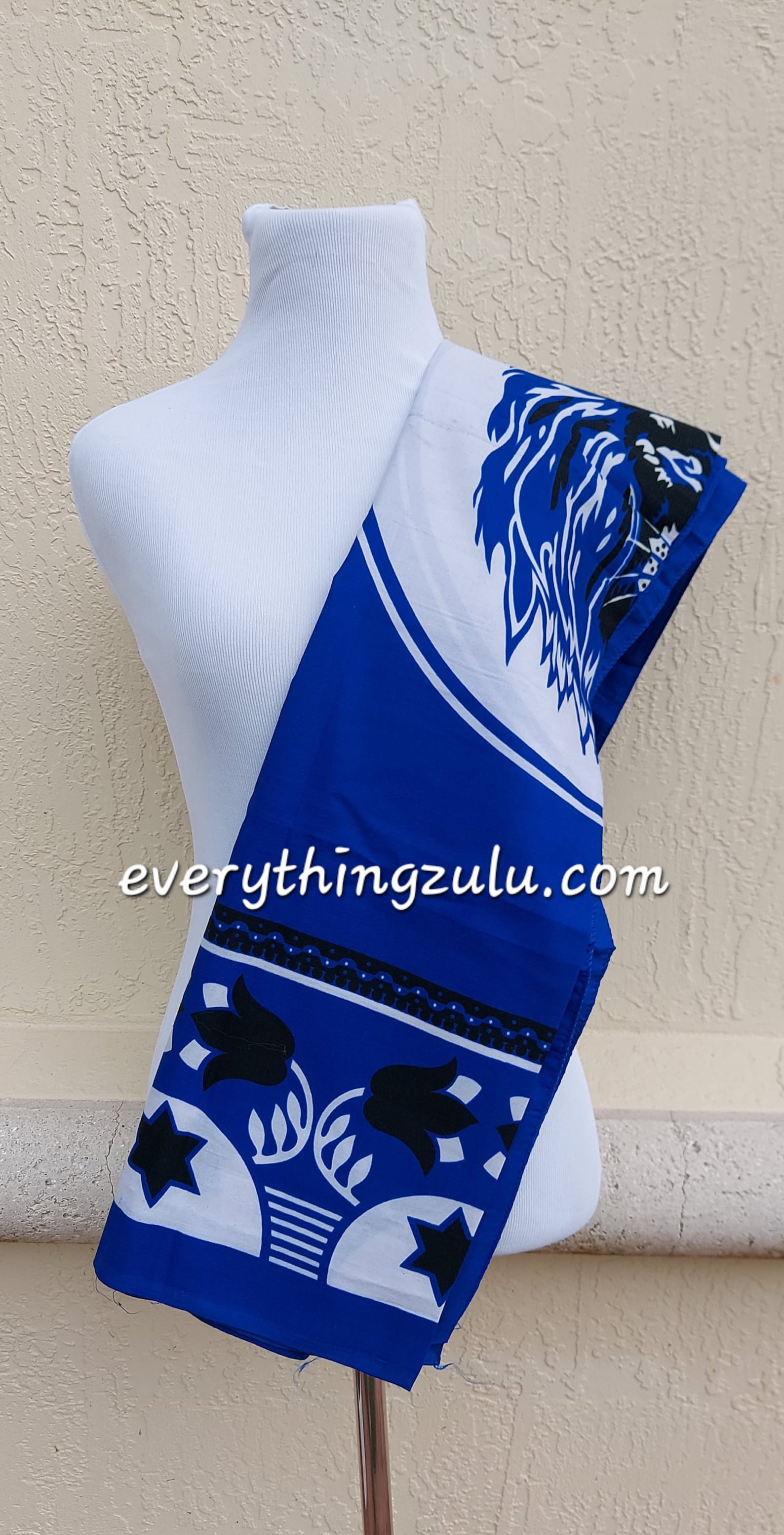 Blue Lion. Idlozi Fabric. African Spirituality Fabric. Ibhayi Lamadlozi ...