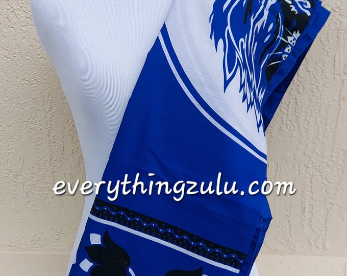 Blue Lion. Idlozi Fabric. African Spirituality Fabric. Ibhayi Lamadlozi ...
