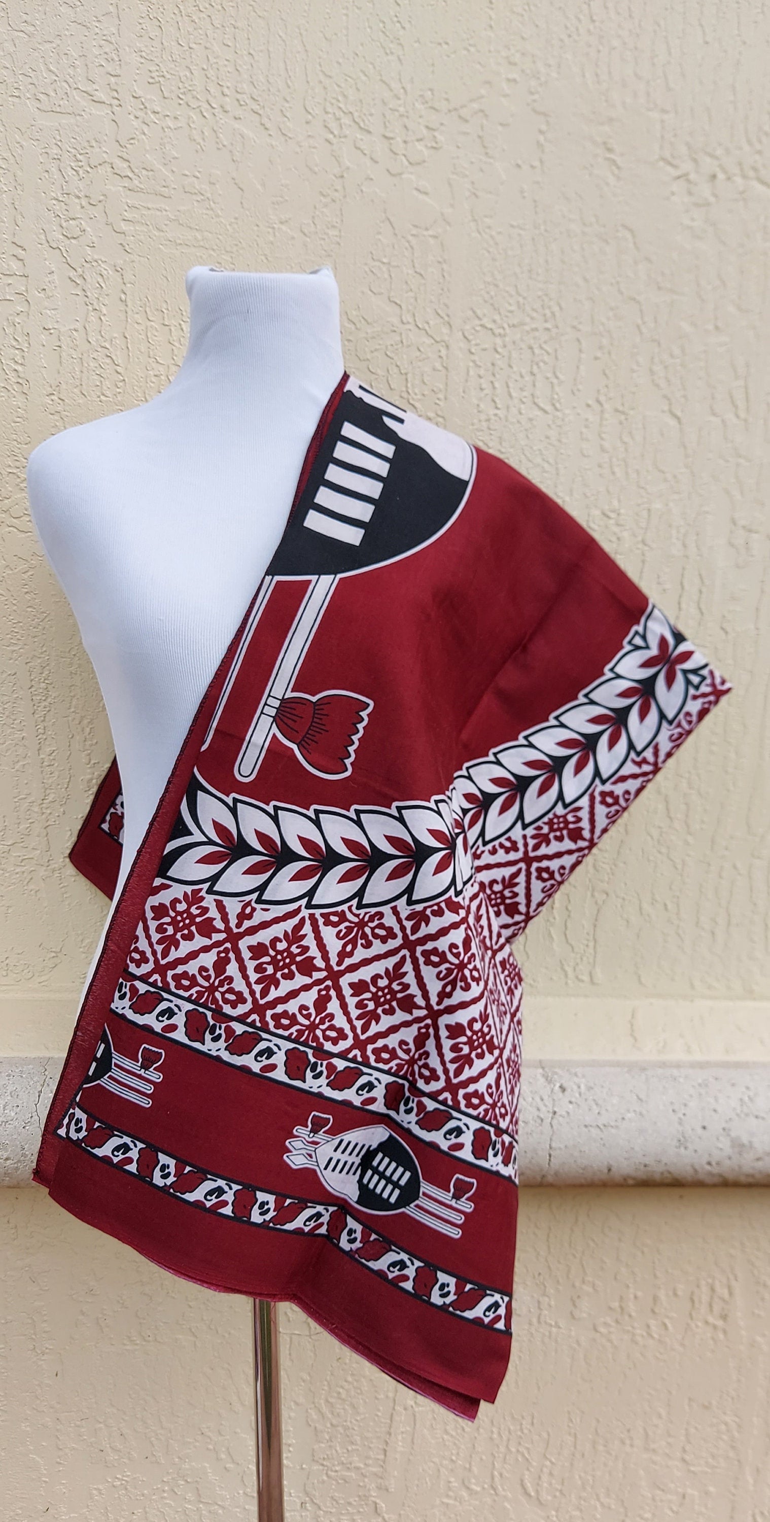 Maroon Njeti Fabric. African spirituality fabric. Ibhayi | Etsy