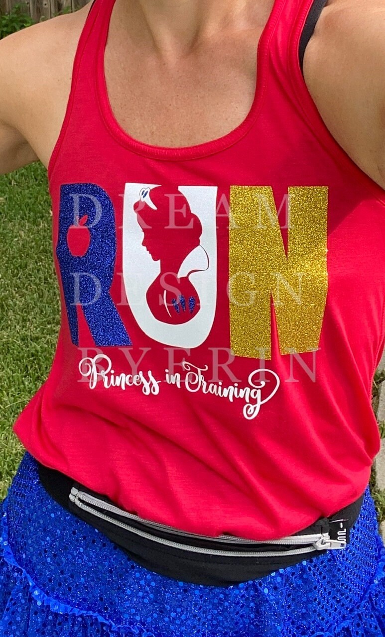 Disney Runner / Princesses Run Series Tank / Princess in Training / Red ...