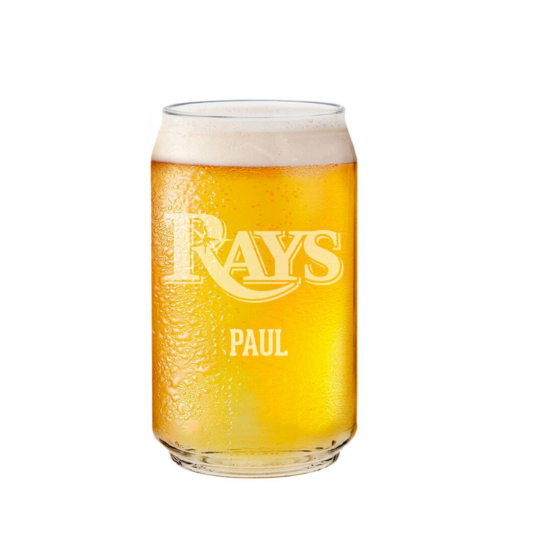 Tampa Bay Rays Beer Can Glass-custom Text-personalized-custom - Etsy